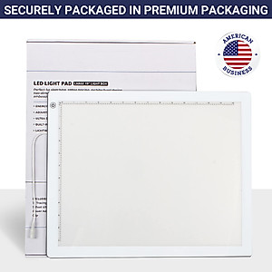 LED Tracing Light Box, 19" Ultra-Thin Light Pad with Adjustable Brightness, Includes USB Cable, Adapter, Paper, and Clip. Portable Drawing Board for Sketching, Cricut Projects, and More