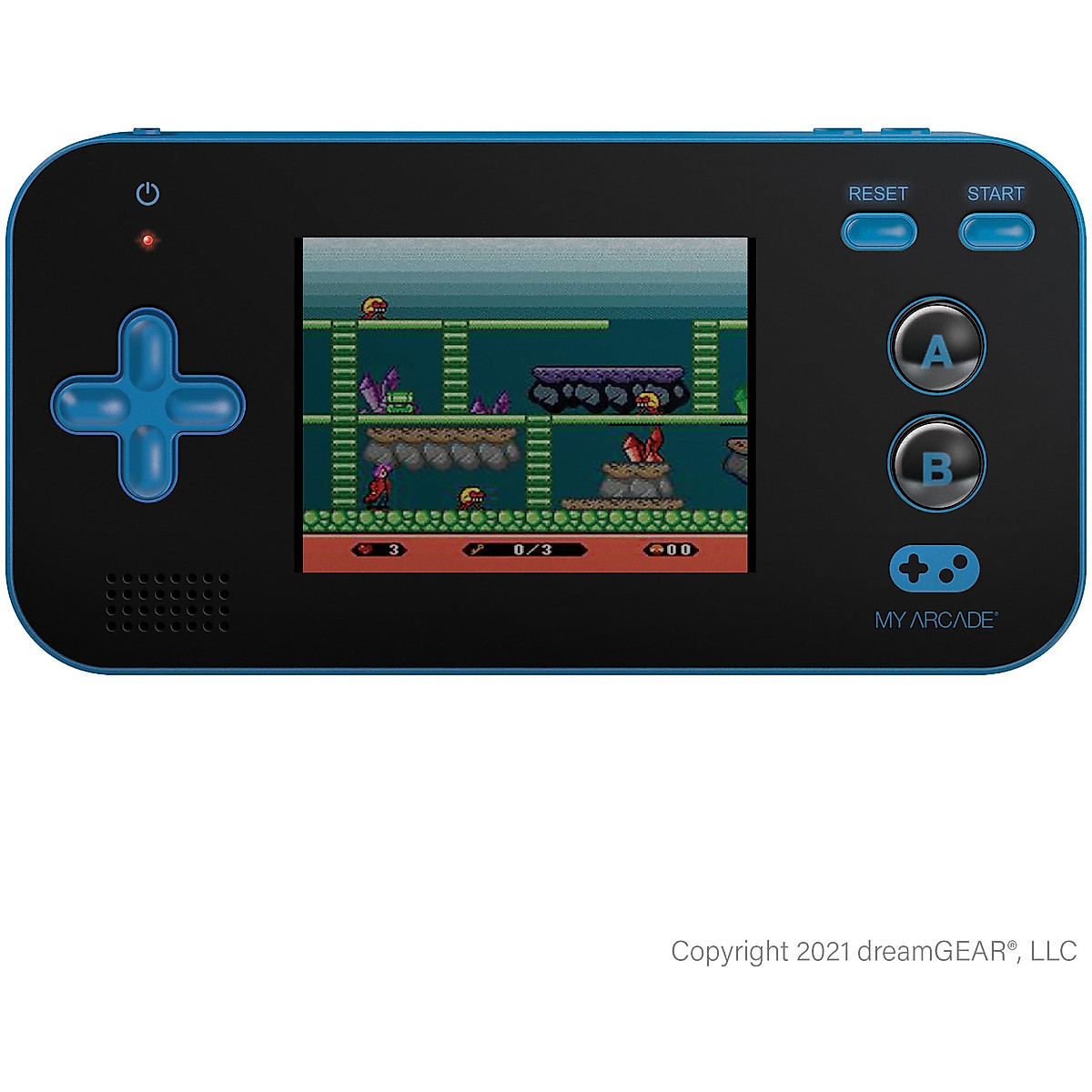 My Arcade Gamer V Portable - Handheld Gaming System - 220 Retro Style Games - Lightweight Compact Size - Battery Powered - Full Color Display - Volume Buttons - Blue