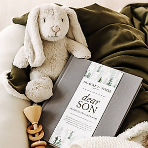 Duncan & Stone Baby Memory Book, Grey, 230 Pages, Prompted Journal for 18 Years