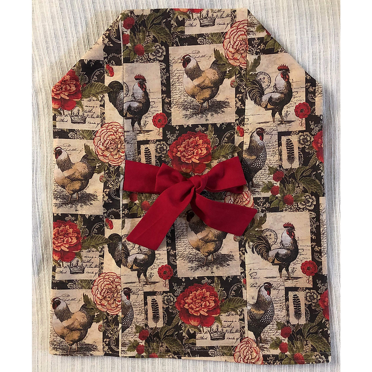 Blender Cover for Ninja-Reversible blender cover. Kitchen design: Rooster/Flowers/Ribbons to make your own adjustable bow.