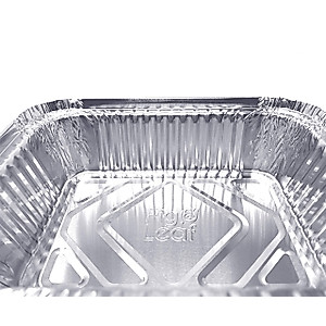 (120 Pack) Premium 1.5-LB Takeout Pans with Lids l Medium 7" x 5" x 2" l Heavy Duty Disposable Aluminum Foil for Catering Party Meal Prep Freezer Drip Pans BBQ Potluck Holidays