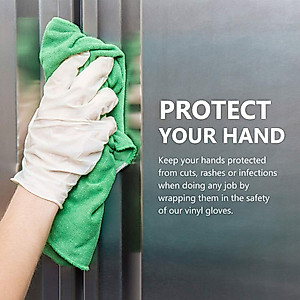 squish Disposable Gloves, Clear Vinyl Gloves Latex Free Powder-Free Glove Cleaning Rubber Gloves Health Gloves for Kitchen Cooking Cleaning Food Handling, 100PCS/Box, Large