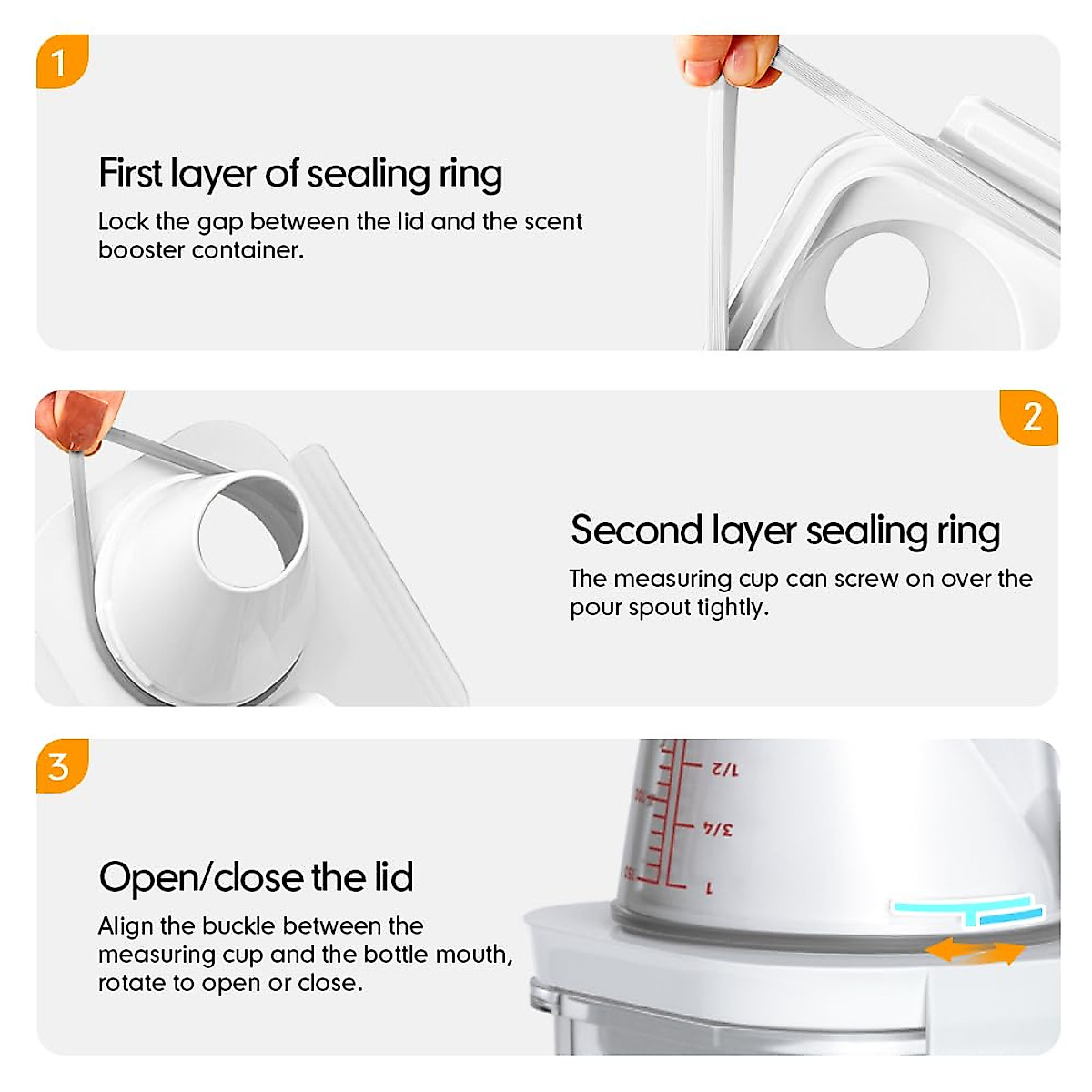 Moryimi Laundry Scent Booster Container for Organization & Storage, 2 Pack 61oz Scent Booster Beads & Powder Dispenser