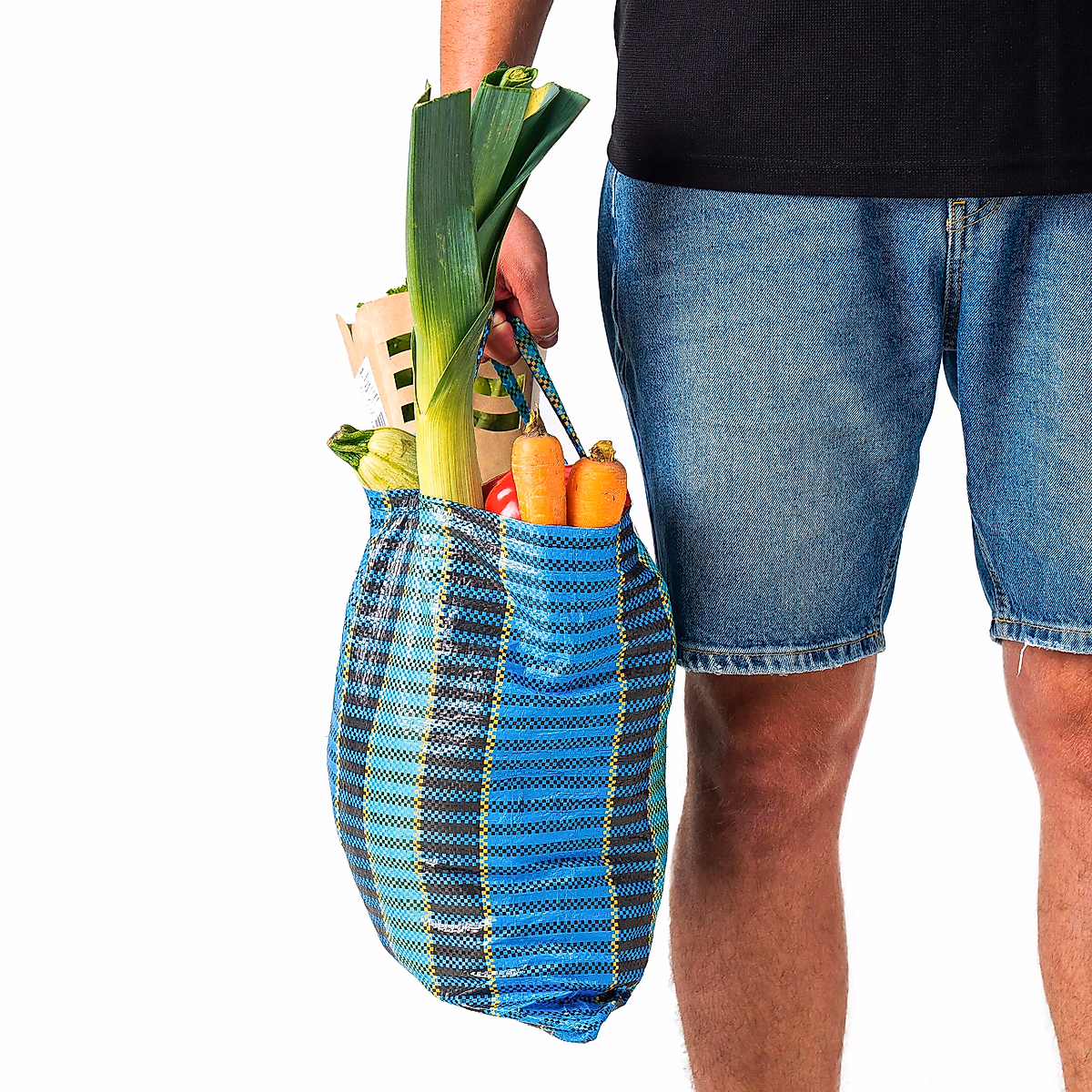 PRO&Family Ukraine Retro Reuseable Grocery Bags Shopping Cart Bags Foldable Reusable Shopping Bag Shopping Bag For Grocery (Blue, 5)