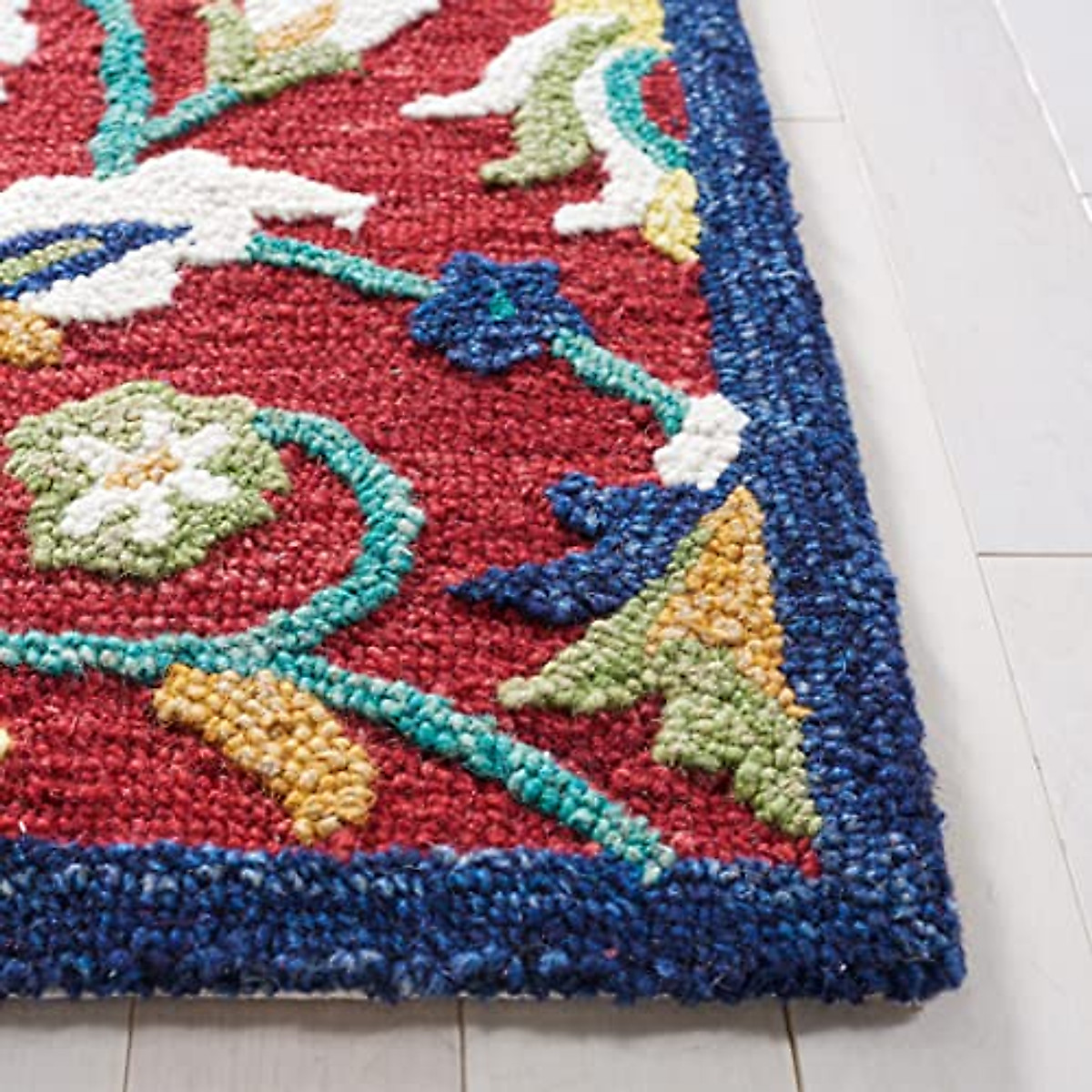 SAFAVIEH Blossom Collection 8' x 10' Red/Ivory BLM562Q Handmade Floral Premium Wool Living Room Dining Bedroom Area Rug