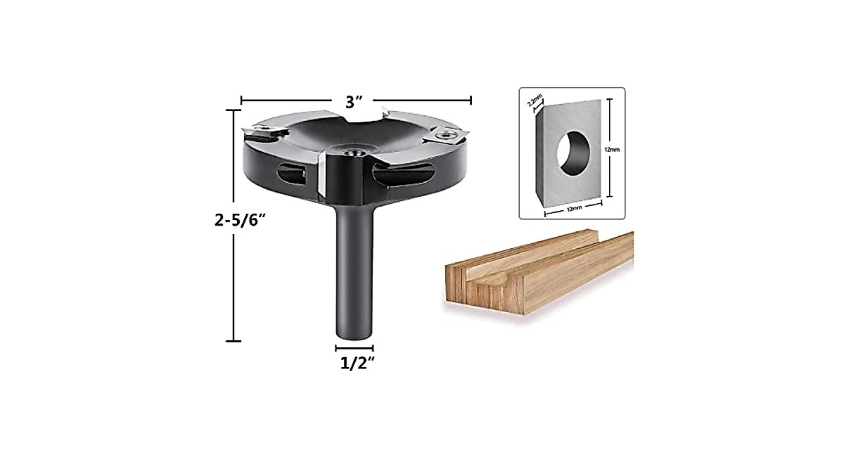 SpeTool CNC Spoilboard Surfacing Router Bit 1/2 Inch Shank 3 Inch Diameter
