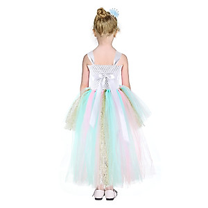 Girls Tutu Dress Toddler Handmade Rainbow Tulle Party Dresses for Birthday Outfit,Photography Prop,Christmas(7-8 Years)