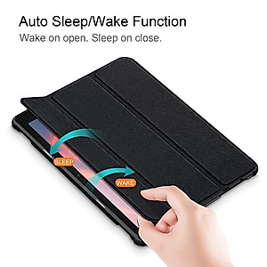 Case Compatible with for Amazon fire HD 10 2021 / HD 10 Plus Tablet Cases Auto Sleep Function Slim Light-Weight PU Leather Smart Tablet Shell Cover Foldable Stand Case Fit (Black)