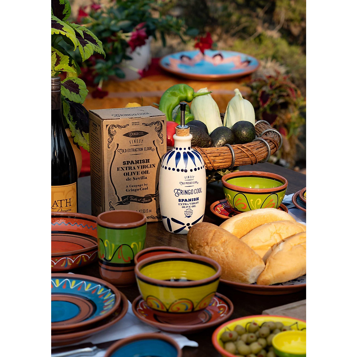 Cactus Canyon Ceramics Spanish Terracotta Deep Serving Dish, Blue