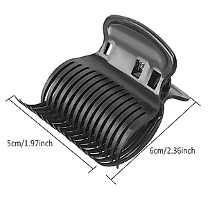 18 Pieces Hot Roller Clips Plastic Hair Curler Claw Clips Replacement Roller Clips for Small, Medium, Large and Jumbo Hair Rollers (Black)