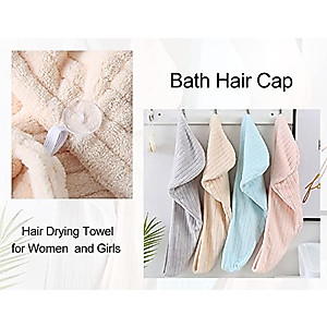 SYMGILA Microfiber Hair Towel Wrap, Hair Turbans for Wet Hair, Drying Hair Wrap Towels for Curly Hair Women Anti Frizz 2 Pack (Grey/Beige)