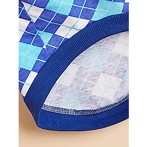 QWINEE Geometric Pattern Dog Tank Top Soft Stretchy Sleeveless Cat Puppy Vest for Small Medium and Large Dogs Cats Kitten Blue XS