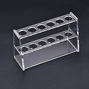 uxcell Acrylic Test Tube Holder Lab Stand Rack 6 Wells for 25ml Centrifuge Tubes Clear