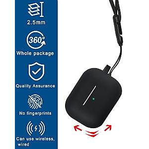 13in1 Cover for AirPods Pro Case 2 Accessories Set 2022 New Released, Dust Guard Protective Silicone Cover for AirPod Pro 2rd Generation Charging Case w/Ear Hook/Carry Box/Keychain Black