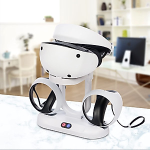 PS VR2 Charging Station, Vertical Stand for PS VR2 Headset and PS VR2 Controller Charging Station with Charging Adapter and Charging Cable