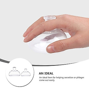 EXCEART 2pcs Mom Palm Cup Pressure Drum Massage Chest Percussion Cup Silicone Sputum Remover Infant Phlegm Sputum Cup Baby Suckling Milk for Baby Toddler Elderly (Transparent)