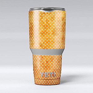 Design Skinz The Orange Grungy Watercolored Polka Dots - Skin Decal Vinyl Wrap Kit Compatible with The Yeti Rambler Cooler Tumbler Cups
