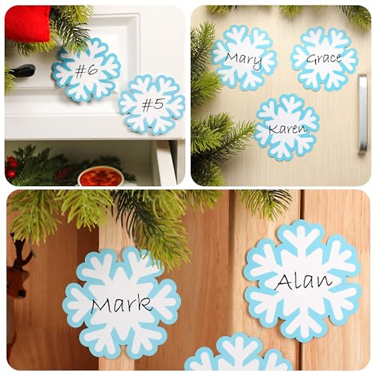 Geyee 100 Pcs Snowflake Cutouts Bulk Winter Bulletin Board Cutouts Decorations Paper Snowflakes DIY Snowflake Cutouts for Kids Classroom Party Supply(3.5 Inch)
