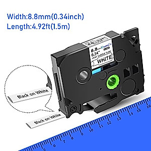 SuperInk 1 Pack Compatible for Brother HSe-221 HSe221 HS-221 HS221 Black on White Heat Shrink Tube Label Tape use in PT-D210 PT-D400 PT-E300 PT-E500 PT-P750WVP Printer (0.34''x 4.92ft, 8.8mm x 1.5m)