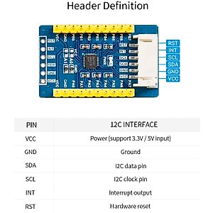 AW9523B IO Expansion Board for Raspberry Pi/Micro:bit/Ardu/STM32, I2C Interface, Expands 16 I/O Pins Allows Using 4 Expansion Boards at The Same Time, Expanding up to 64 I/O Ports