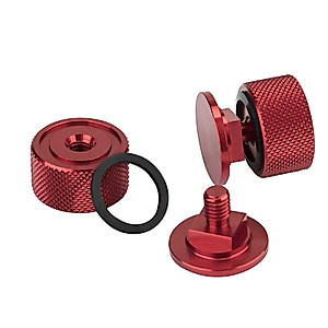 3mirrors Welding Hood (Pipeliner) Helmet Fasteners Red Headgear Replacement Parts Accessories Screws Flip Hood Aluminum - Anodized w/Silicone Washer Non-Slip 1 Pair