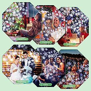 Christmas Snowflake Projector Lights Outdoor White LED Snowfall Christmas Lights Waterproof Snow Flurries Landscape Decorative Lighting for Xmas Holiday Party Garden Patio Indoor Home Decoration