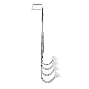 Spectrum Diversified Cambridge Over The Door 4 Hook Rack for Storage and Organization of Entryway Bedroom and More, Chrome