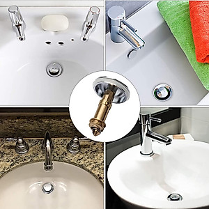 Pop Up Click Clack Plug Pop-up Stopper, Push Sink Drain for Kitchen Bathroom Sink Bath, Solid Brass Chrome Plating, 38 mm pop up Sink Plugs