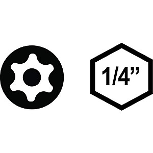 VEGA T25 TORX Security Bits. Professional Grade ¼ Inch Hex Shank TORX T-25 S2 Steel 1" Security Bits. 125TT25A-4 (Pack of 4)