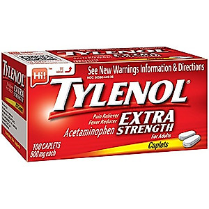 Tylenol Acetaminophen, Extra Strength, 500 mg, 100 Count