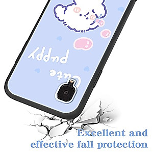 Nuouxoco for Alcatel TCL A3 Phone Case, for TCL A509DL Cover Fun Cute Dog Design Cartoon Animal Style with Strap Lanyard Slim Soft TPU Bumper Shockproof Protective Purple Case - Cute Puppy