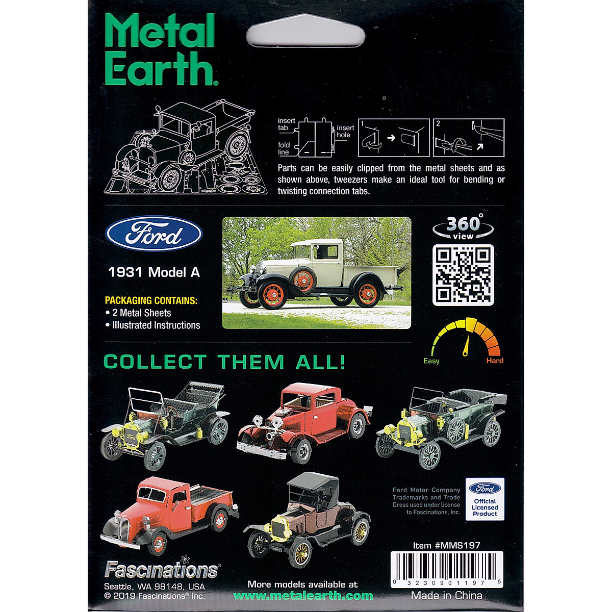 Fascinations Metal Earth 1931 Ford Model A 3D Metal Model Kit