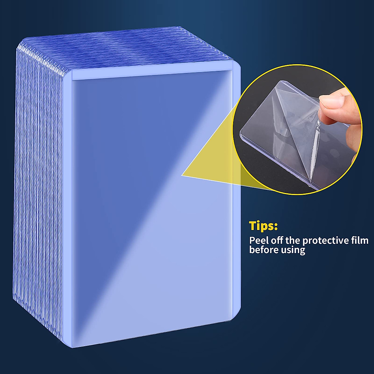 ANWEEGO 50 Pcs Top Loaders Card Sleeves for Trading Card,Trading Card Penny Sleeves, Clear Thick Plastic Top Loaders Card Sleeves for Baseball Card, Sports Cards, Trading Card