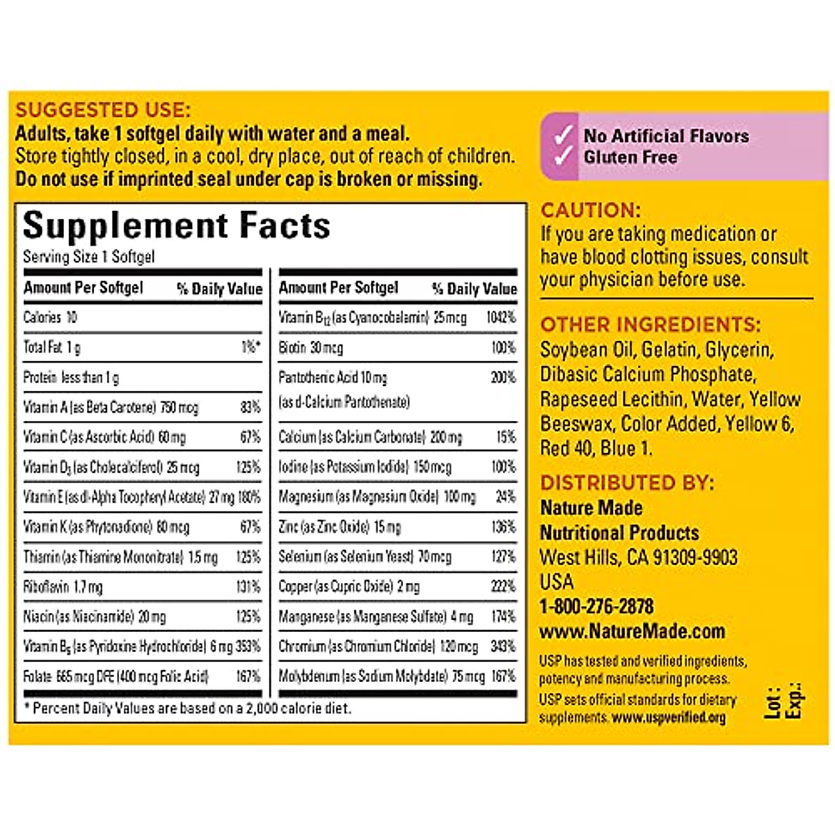 Nature Made Multivitamin For Her 50+ with No Iron, Womens Multivitamin for Daily Nutritional Support, Multivitamin for Women, 60 Softgels, 60 Count (Pack of 1)