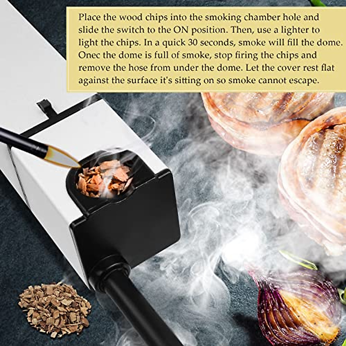 Handheld Cocktail Smoker-Includs Wood Chips-Smoke Infuser for Meat, Food，Drink,Cheese, BBQ Handheld Indoor Portable Smoking，Foodie Accessories Gift.