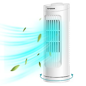 VIVOSUN 13'' Tower Fan, Bladeless Desk Fan with 3 Speeds and 70° Oscillation, Portable and Compact, Quiet Cooling Fan for Home and Office, White
