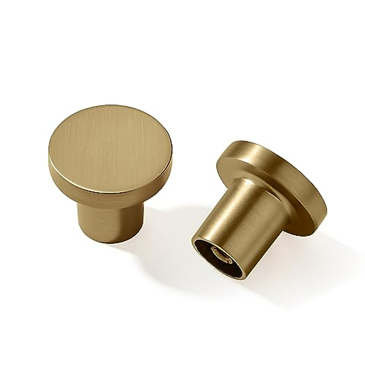 CABDM 10 Pack 1-1/4 Inch Champagne Bronze Cabinet Knobs Satin Brass Cabinet Knobs Round Drawer Knobs Kitchen Cabinet Hardware Kitchen Handles for Cabinets Cupboard Handles Drawer Handles