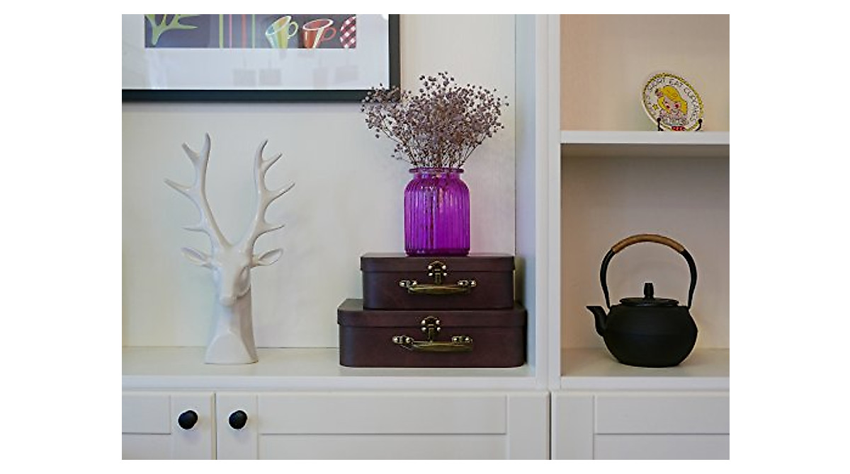 Vintage Paperboard Suitcases Set of 3 - Elegant Decorative Storage