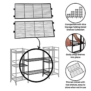 Convenience Concepts Xtra Storage Shelf Metal Extension Set of 2, Black
