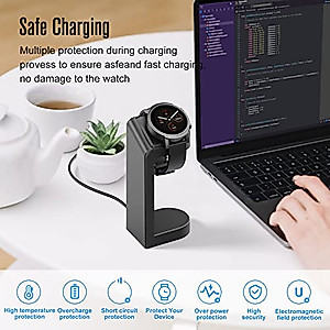 Soarking Ticwatch E3 Charger, Replacement Connection Charging Dock Compatible with Ticwatch E3 Stand Station Case Friendly with 5 Feet Cable Black