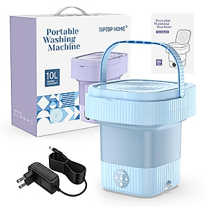 Portable Washing Machine, 10L Mini Washing Machine for Camping, 3 Modes Foldable Mini Washer Deep Cleaning Baby Clothes Underwears Socks Towels for RV Travel Dorm Apartment Laundry