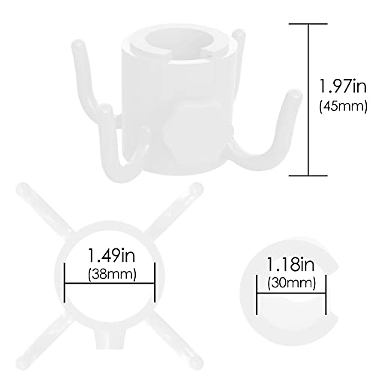 Linkidea 4 Pack Beach Umbrella Hanging Hooks, Plastic Adjustable Travel Umbrella Hooks for Towels, Camera, Sunglasses, Bags