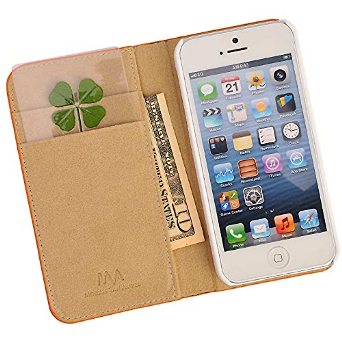 ARTMART Genuine Real Four-Leaf Green Clover St. Saint Patric's Day Bookmarks Irish Shamrock Good Luck Charm for Smartphone Wallet Case Amulet Purse Coating Gift Thanks Card M