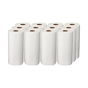 AmazonCommercial FSC Certified 2-Ply White Adapt-a-Size Kitchen Paper Towels, Individually Wrapped, 1680 Count, 12 Pack of 140, White
