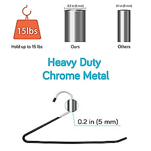 IPOW Heavy Duty Metal Pants Hangers, 24 Pack Jean Hangers for Closet, Open Ended Clothes Hanger for Pant Slack Trouser Scarf, Space Saving, Non Slip