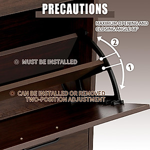 KUMIUNION Shoe Storage Cabinet with 3 Flip Drawers, Freestanding Storage Racks for Entryway Hidden Narrow Shoe Organizers Perfect for Heels, Boots, Slippers, Walnut Brown