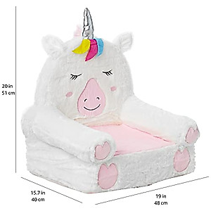Amazon Basics Children's Plush Toddler Chair, Unicorn, Medium, Multicolor