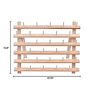 Exceart Thread Storage Rack 30 Spool Cone Foldable Wood Thread Rack Stand Embroidery Machine Holds DIY Bobbin Thread Organizer for Embroidery Craft Sewing Thread Stand Holder