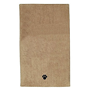 Bone Dry Pet Grooming Towel Collection Absorbent Microfiber X-Large, 41x23.5", Embroidered Taupe