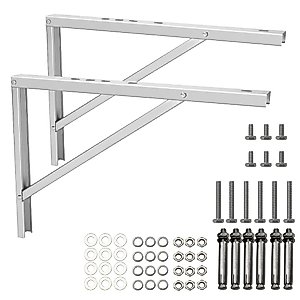 Popmoon Wall Mounting AC Brackets up to 440lb/200kg Split Air Conditioner Bracket 21 5/8"Lx16"H Bracket Air Conditioner Bracket Set Adjustble 9000 Btu to 36000 Btu